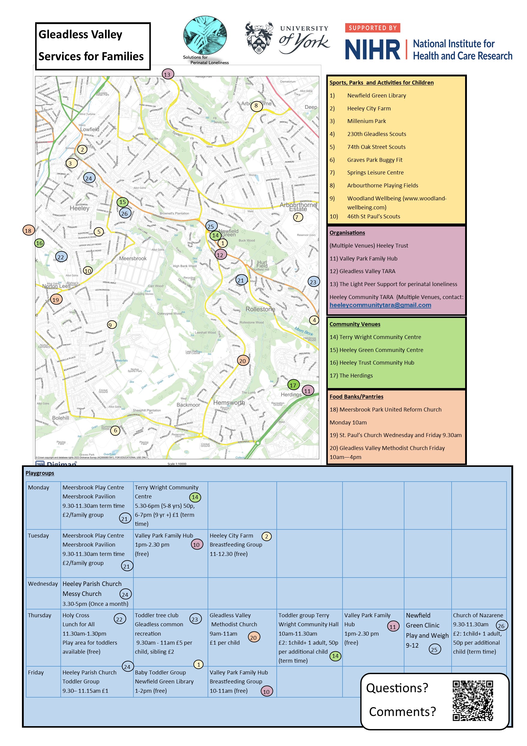 Map of services for parents of young children in Gleadless, Sheffield ...